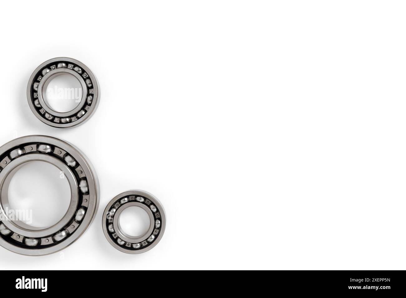 ball bearings on a white background, top view, blank for creativity ...