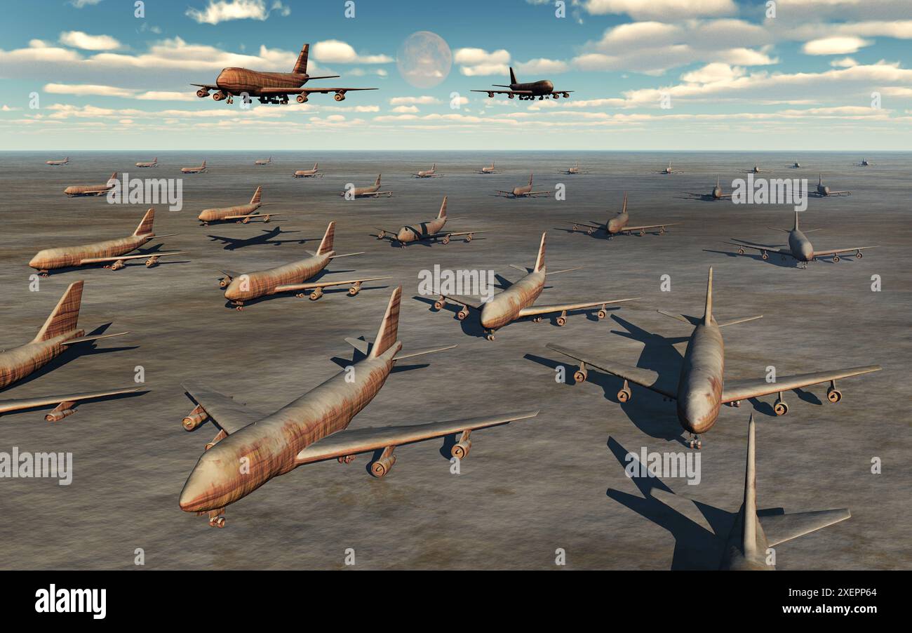 Boeing 747, Jumbo Jet Storage Site Stock Photo - Alamy