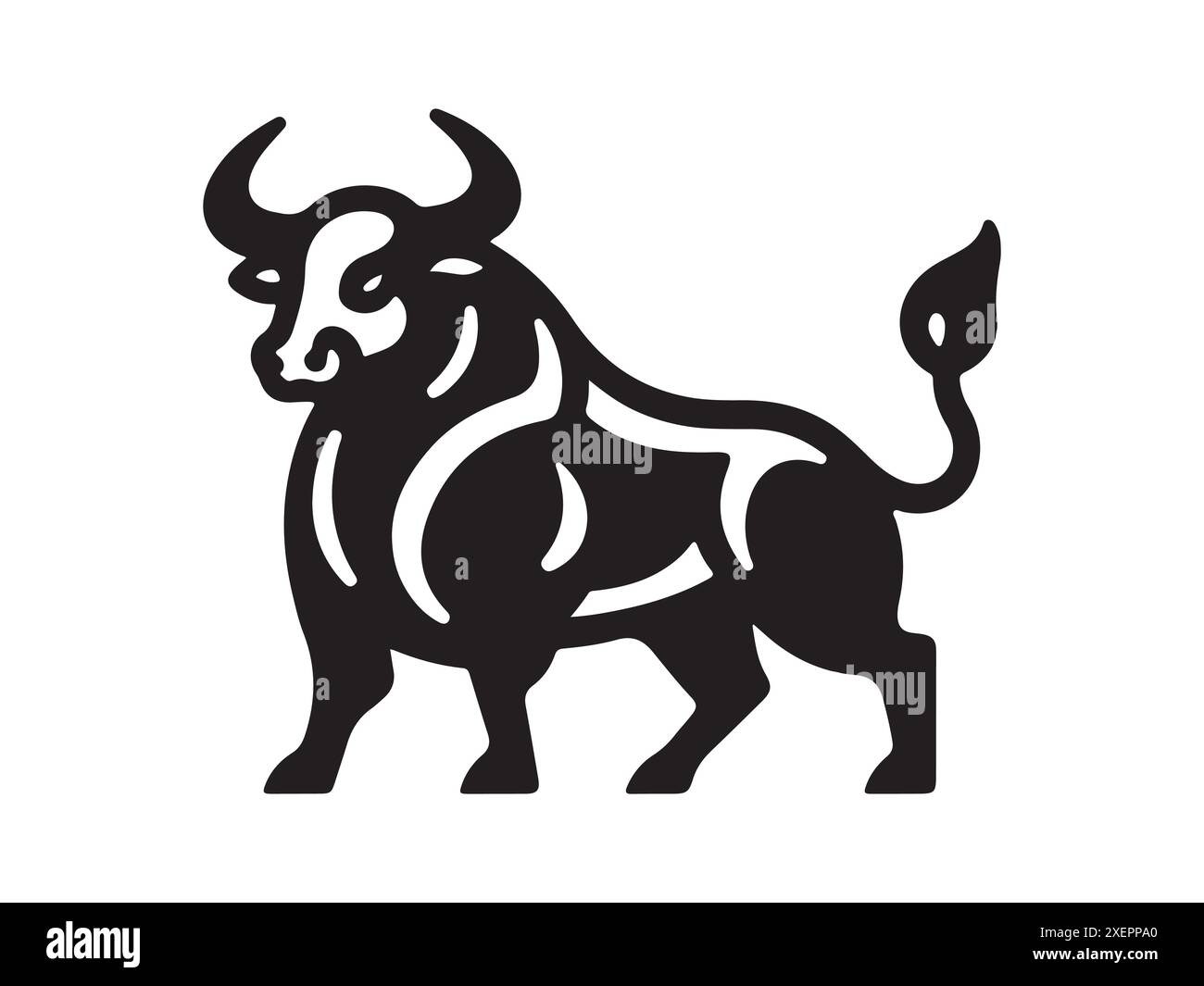 Bull silhouette icon Black and White Stock Photos & Images - Alamy