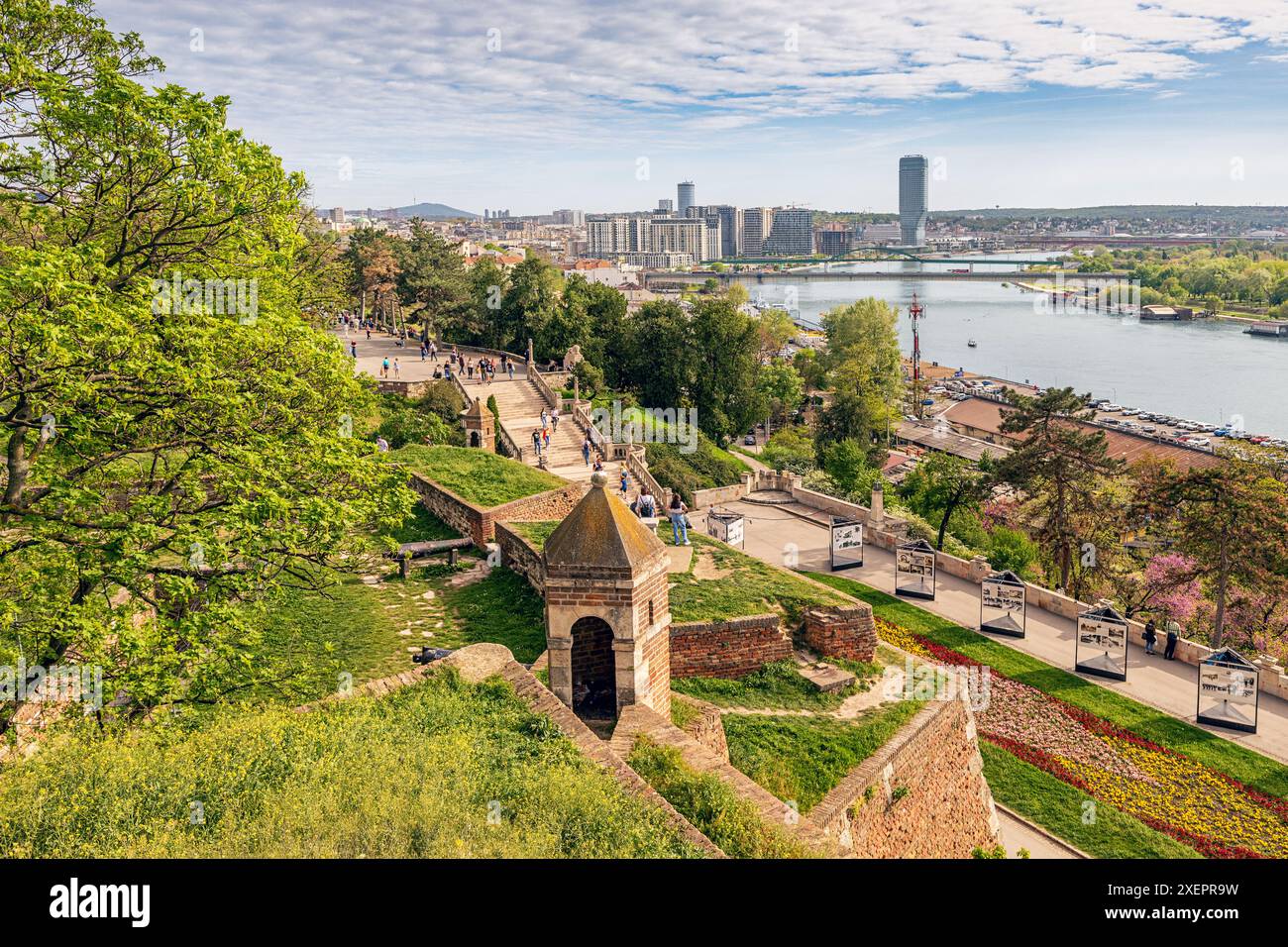 Belgrade, Serbia, 6 april 2024: Kalemegdan Fort in Belgrade offers a ...