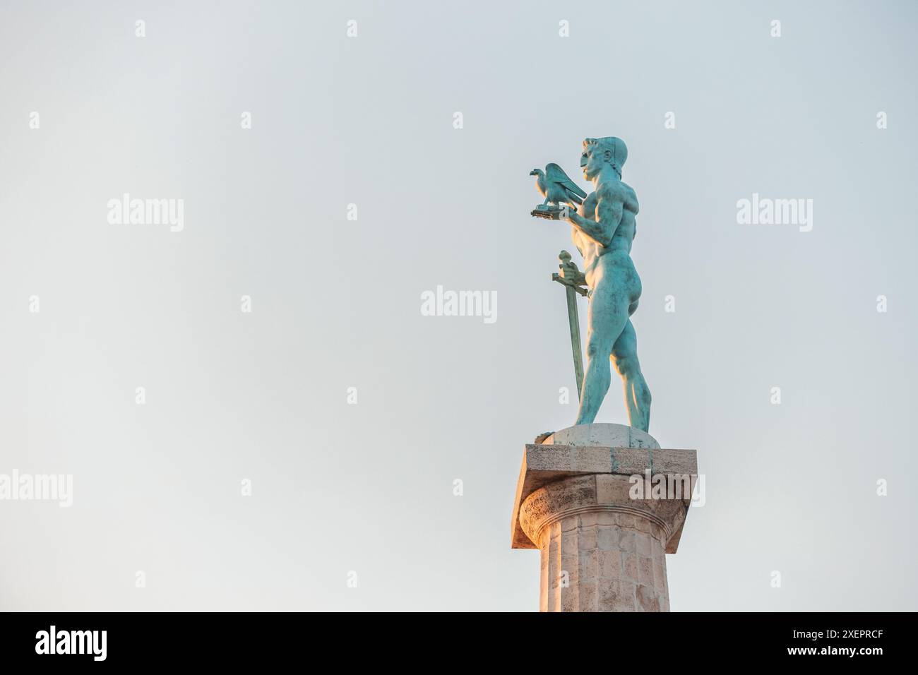 Belgrade, Serbia, 09 April 2024: Pobednik, the statue of victory at ...