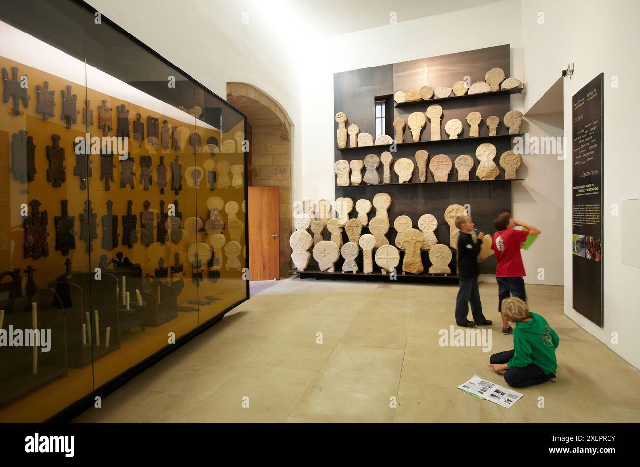 Collection of ´argizaiolas´ and funerary stele in tle cloister of ...