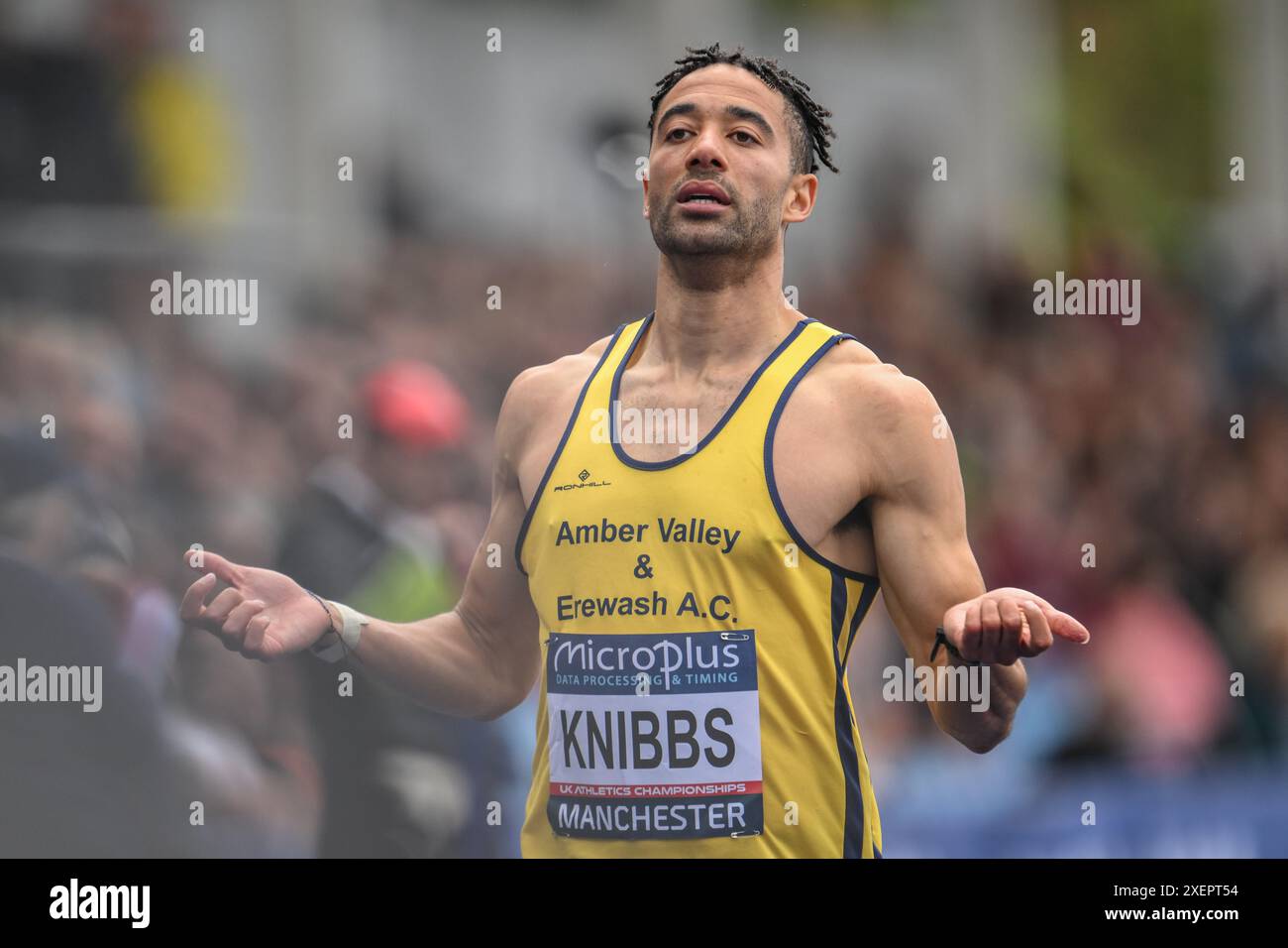 Knibbs wins the first heat of the mens 400m hurdles during the ...