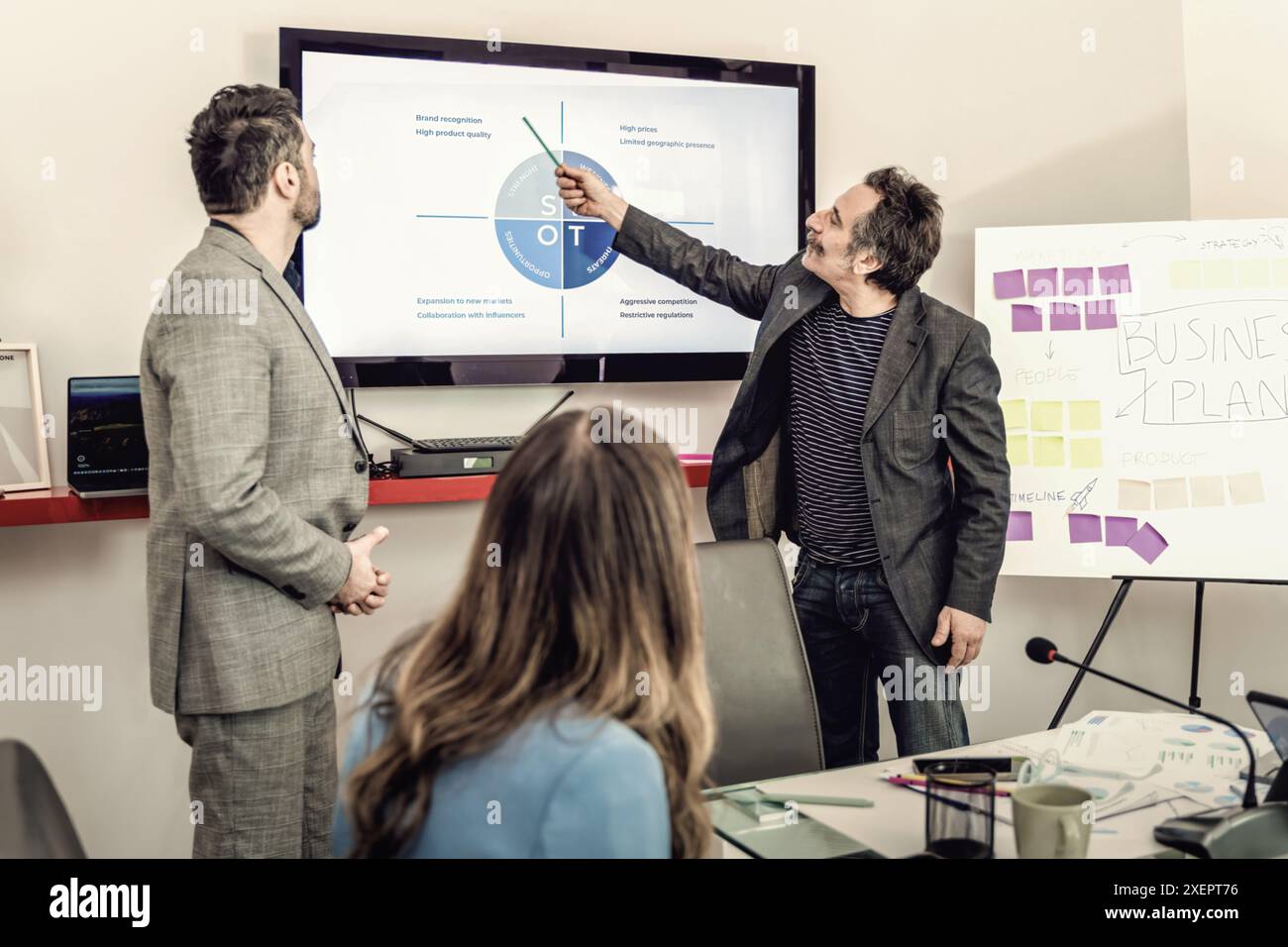 Business team discussing strategy during a meeting - professional ...