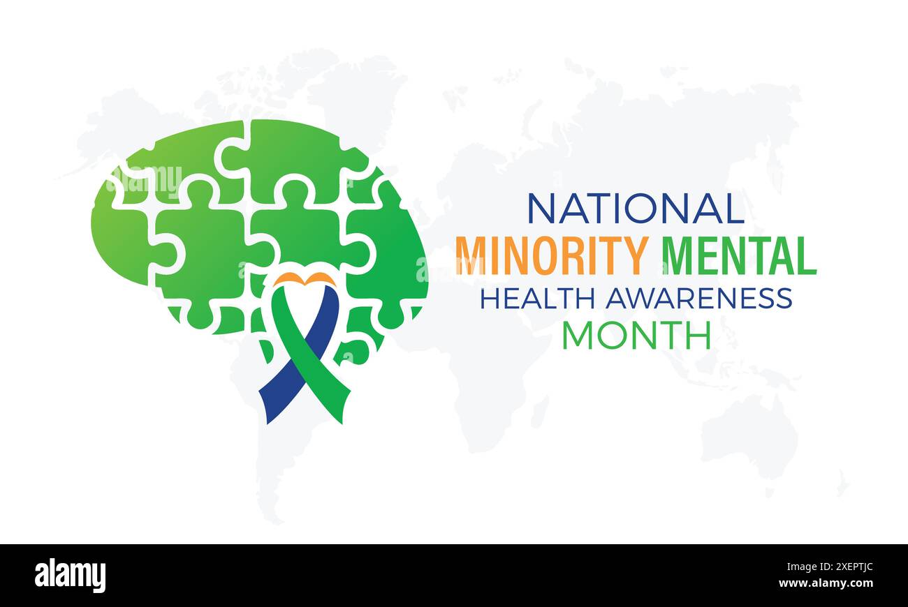 Minority Mental Health. Concept with health awareness vector template ...