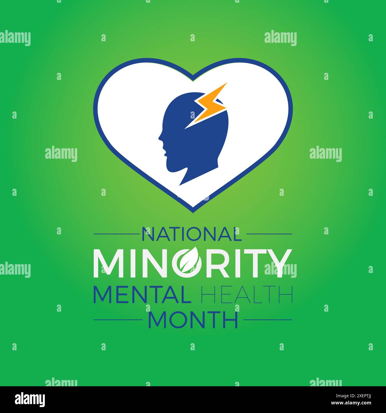 Minority Mental Health. Concept with health awareness vector template ...