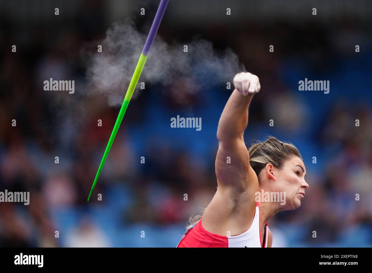Freya Jones in action during the Women's Javelin during day one of the ...