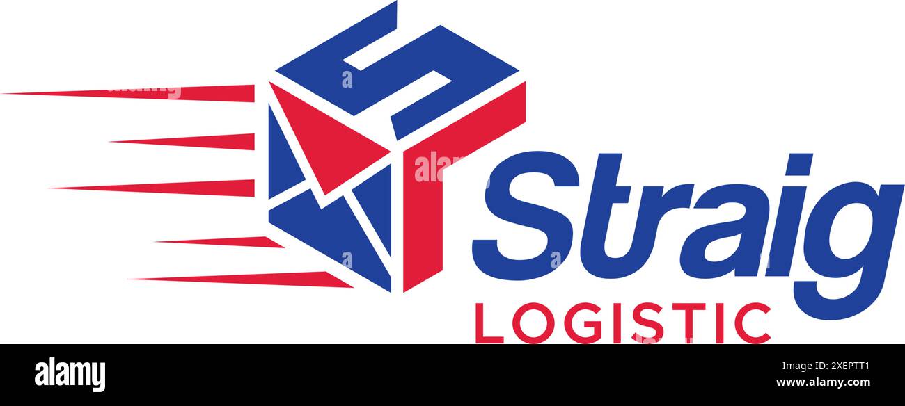 Flat initial SL STRAIG LOGISTIC send logo design Stock Vector Image ...