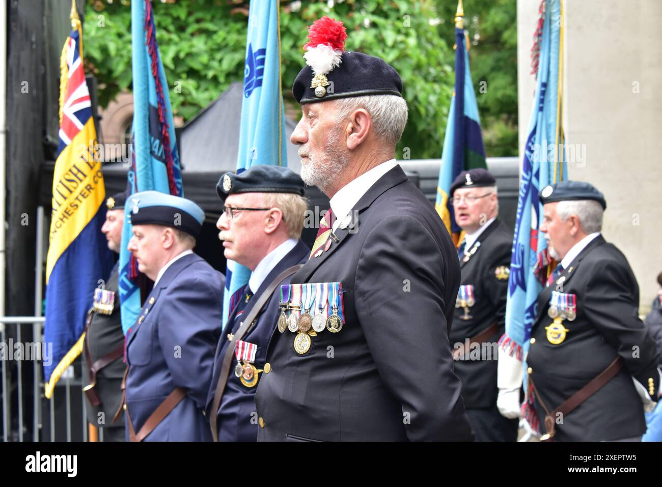 Manchester, UK, 29th June, 2024. Armed Forces Day 2024 commemoration ...