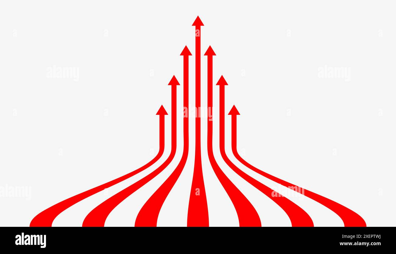 business growth arrows. red arrows target direction. Vector ...