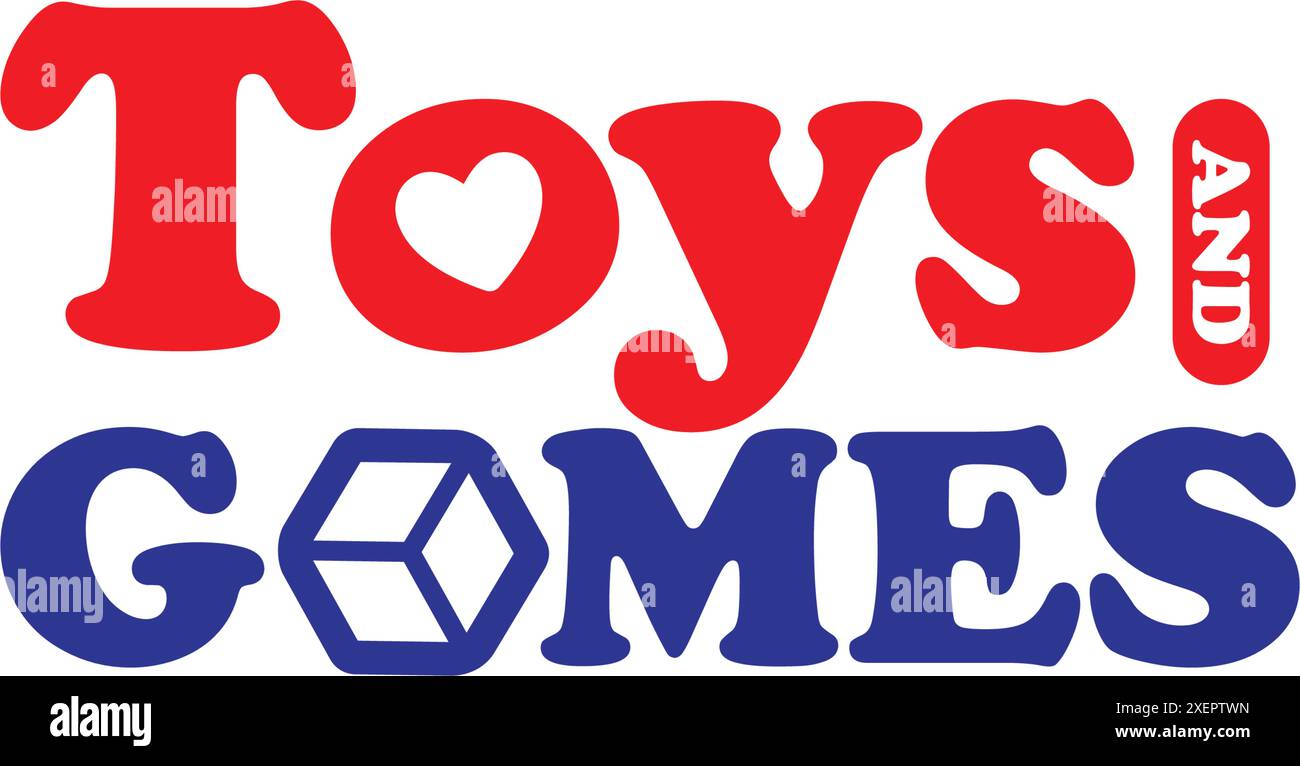 Flat letter mark TOYS and GOMES fun logo design Stock Vector Image ...