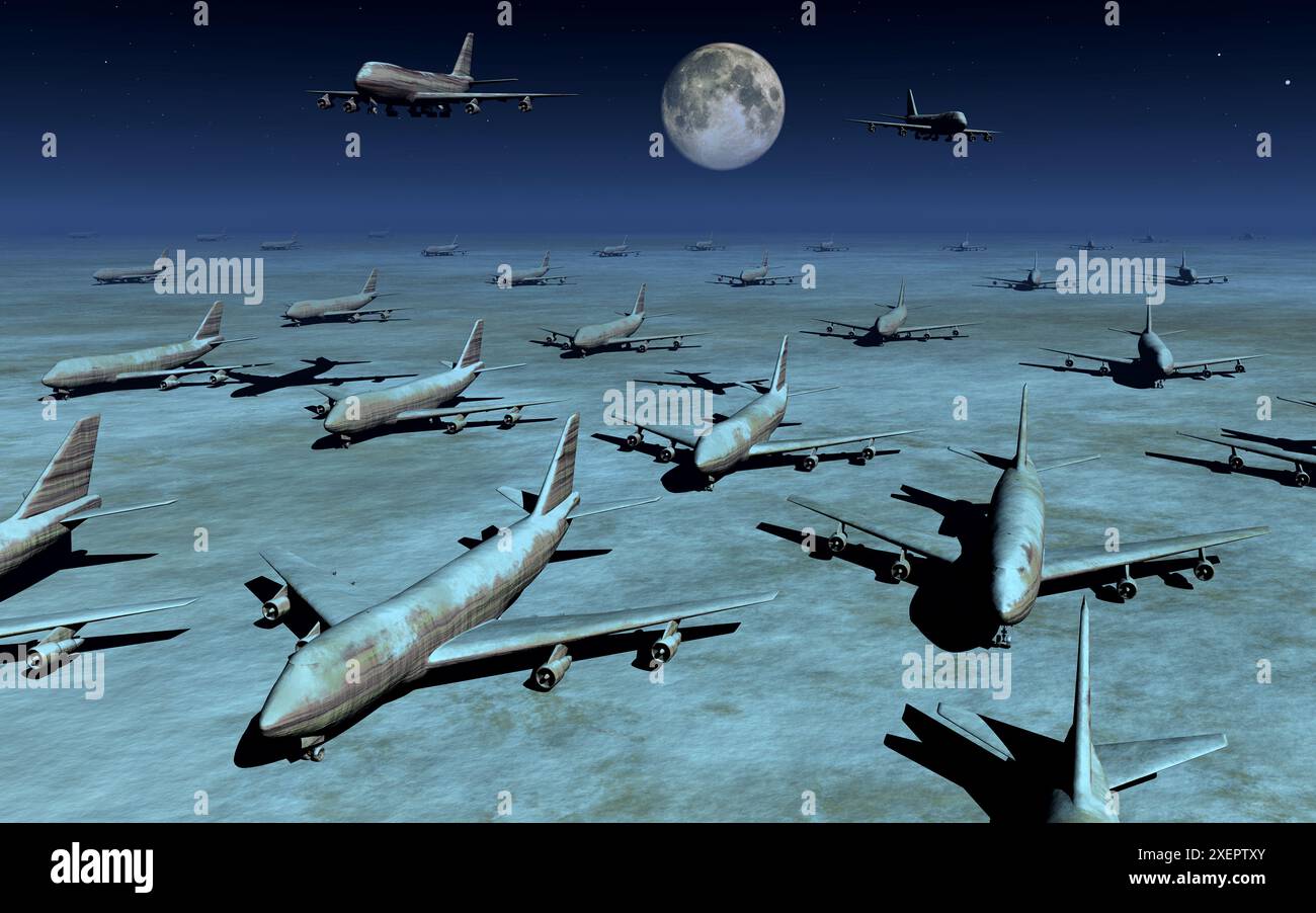 Boeing 747, Jumbo Jet Storage Site Stock Photo - Alamy