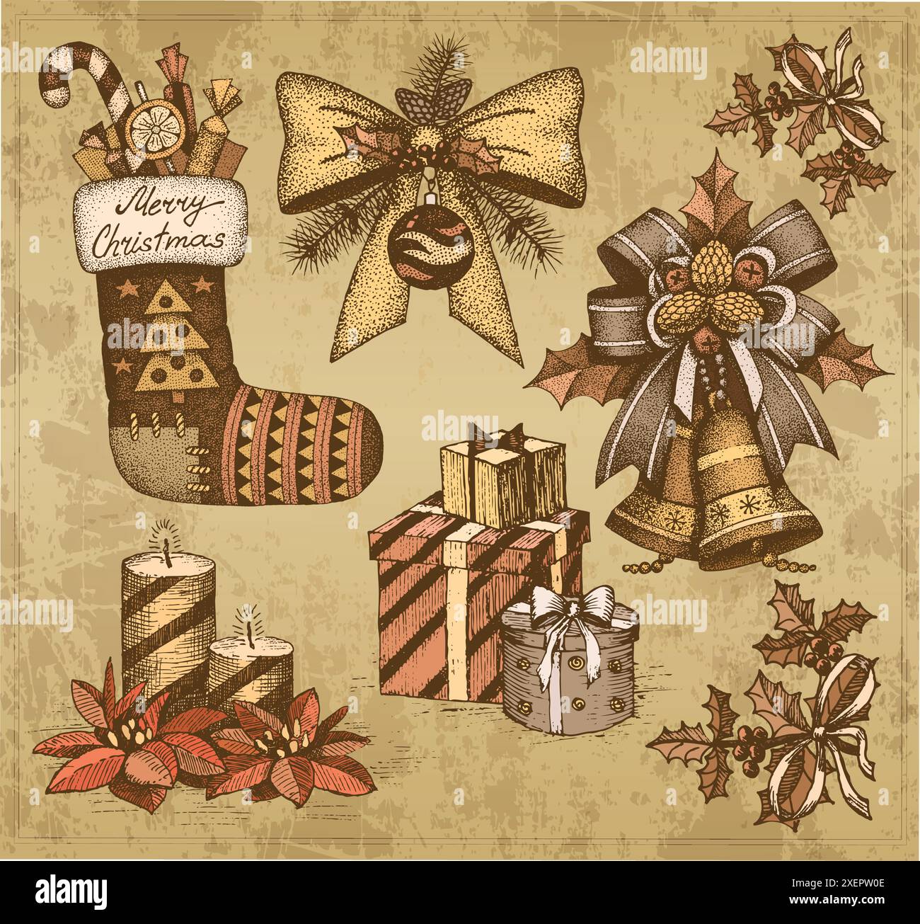 Christmas drawings by hand Stock Vector Image & Art - Alamy