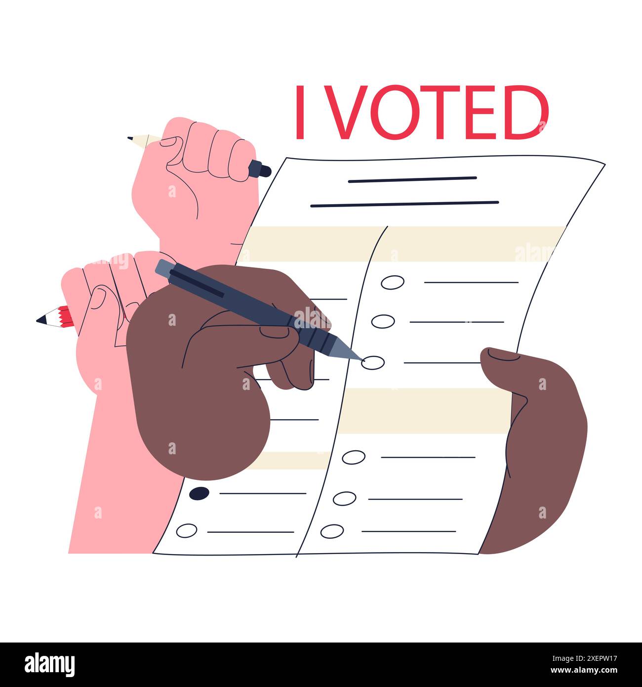 Presidential election. People choosing their leader checking ballot ...