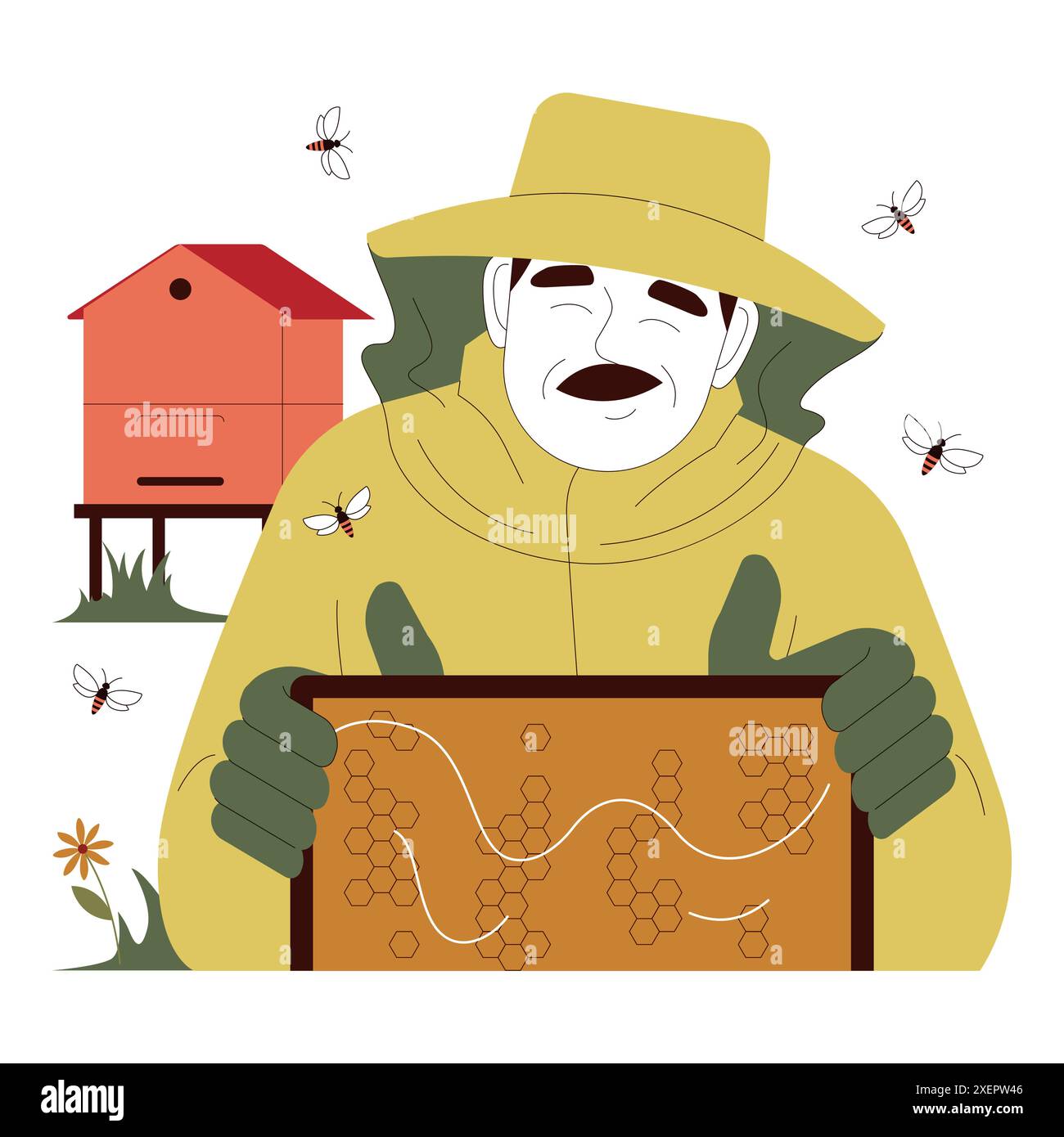 Cartoon Man Bee Keeper Mask