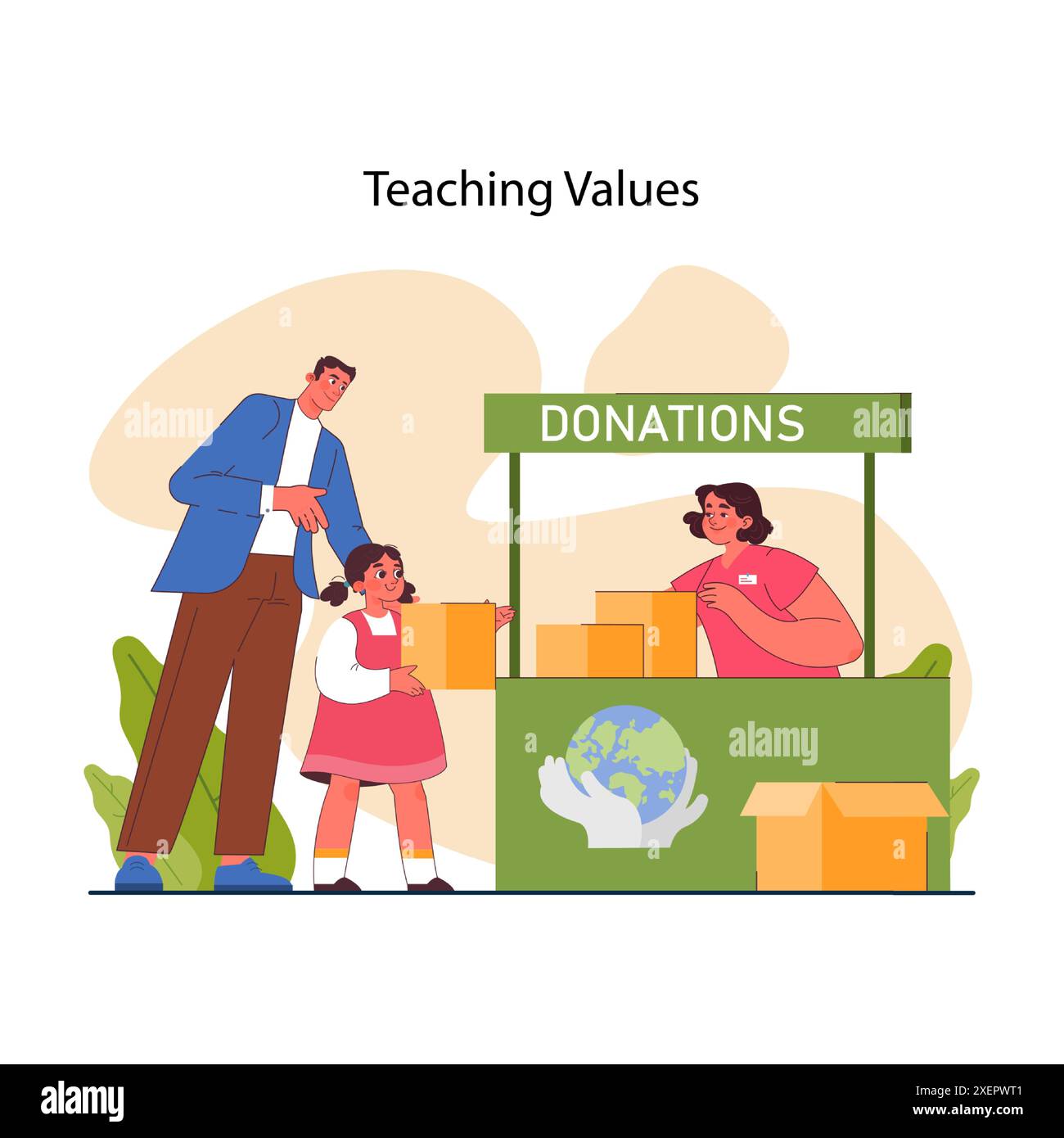 Positive parenting. Nurturing of your child's responsibility. Child learning about social ...