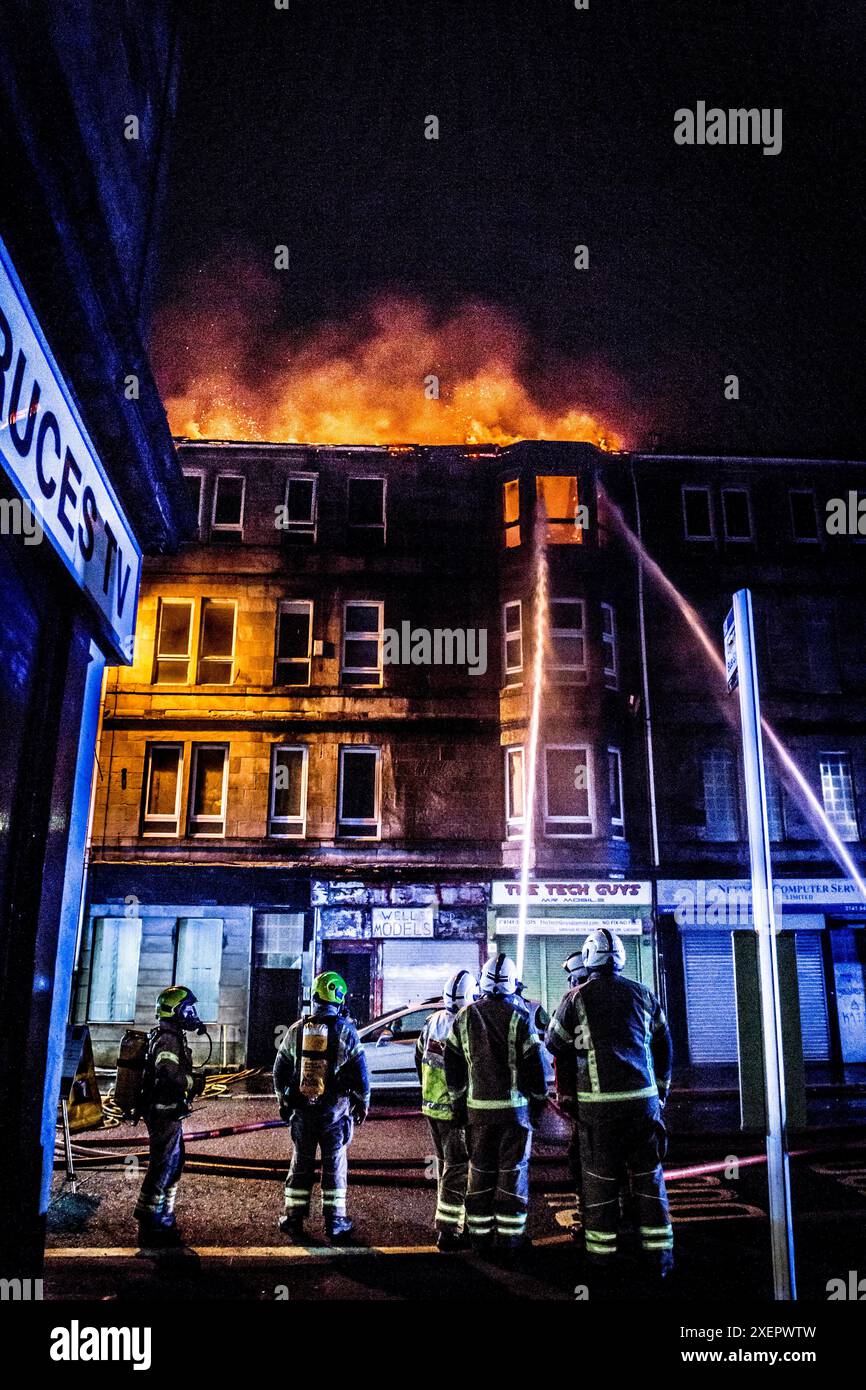 Well Street Paisley West end Fire Renfrewshire July 29th 2024 Stock ...