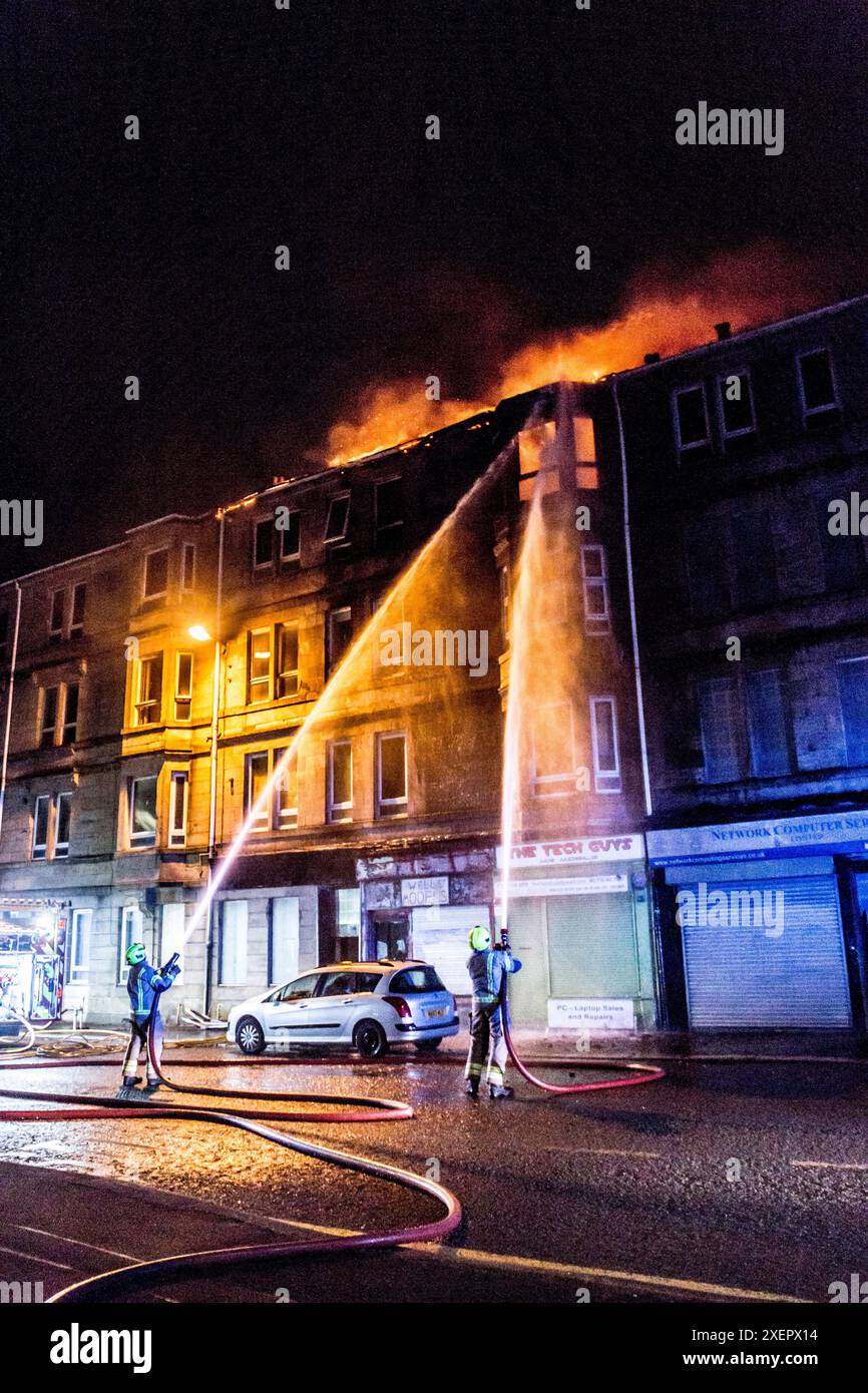 Well Street Paisley West end Fire Renfrewshire July 29th 2024 Stock ...