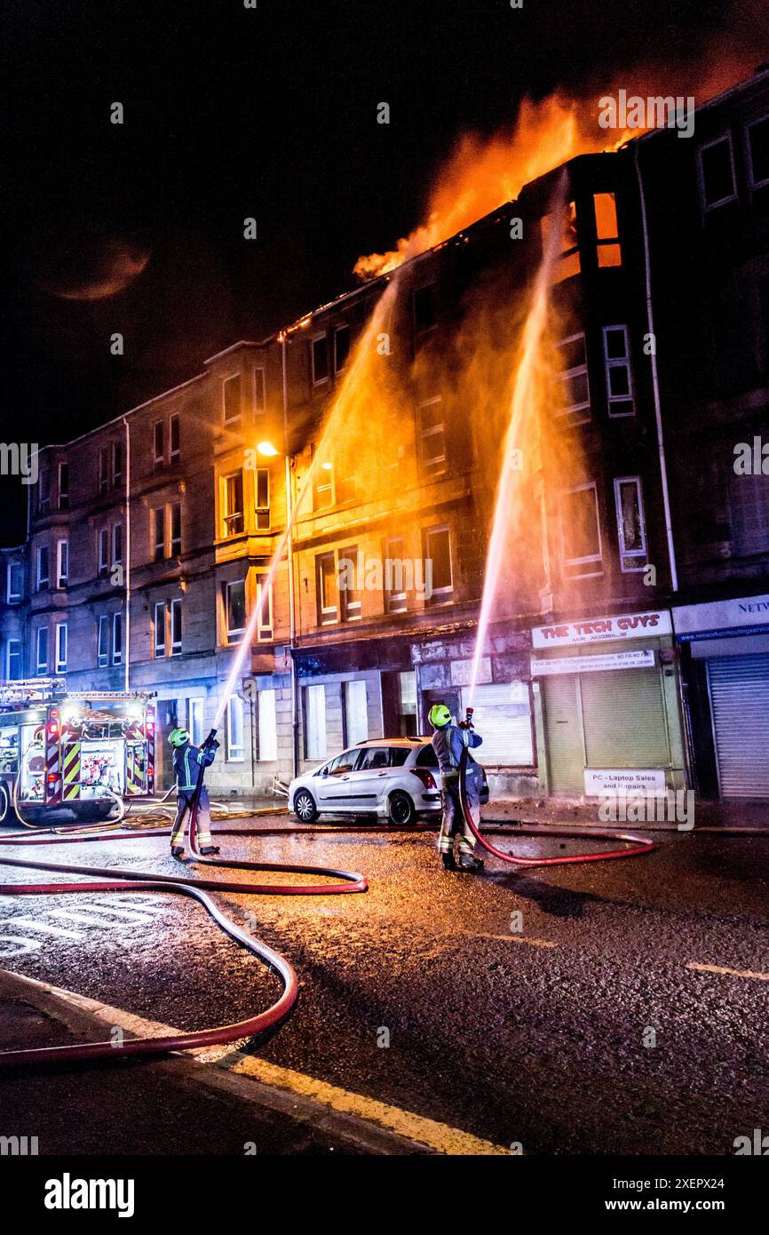 Well Street Paisley West end Fire Renfrewshire July 29th 2024 Stock ...