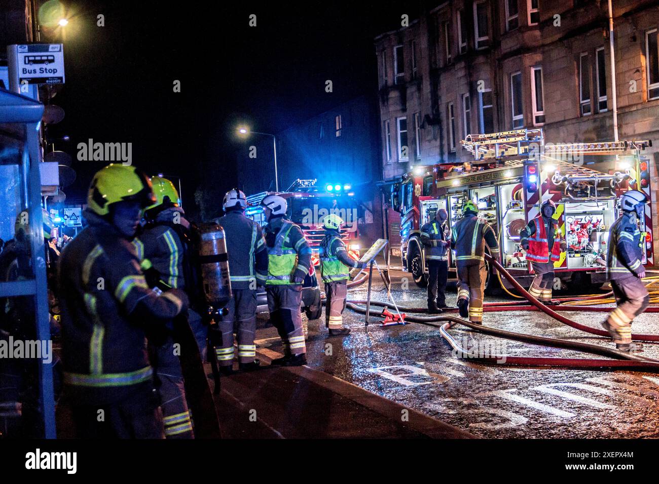 Well Street Paisley West end Fire Renfrewshire July 29th 2024 Stock ...
