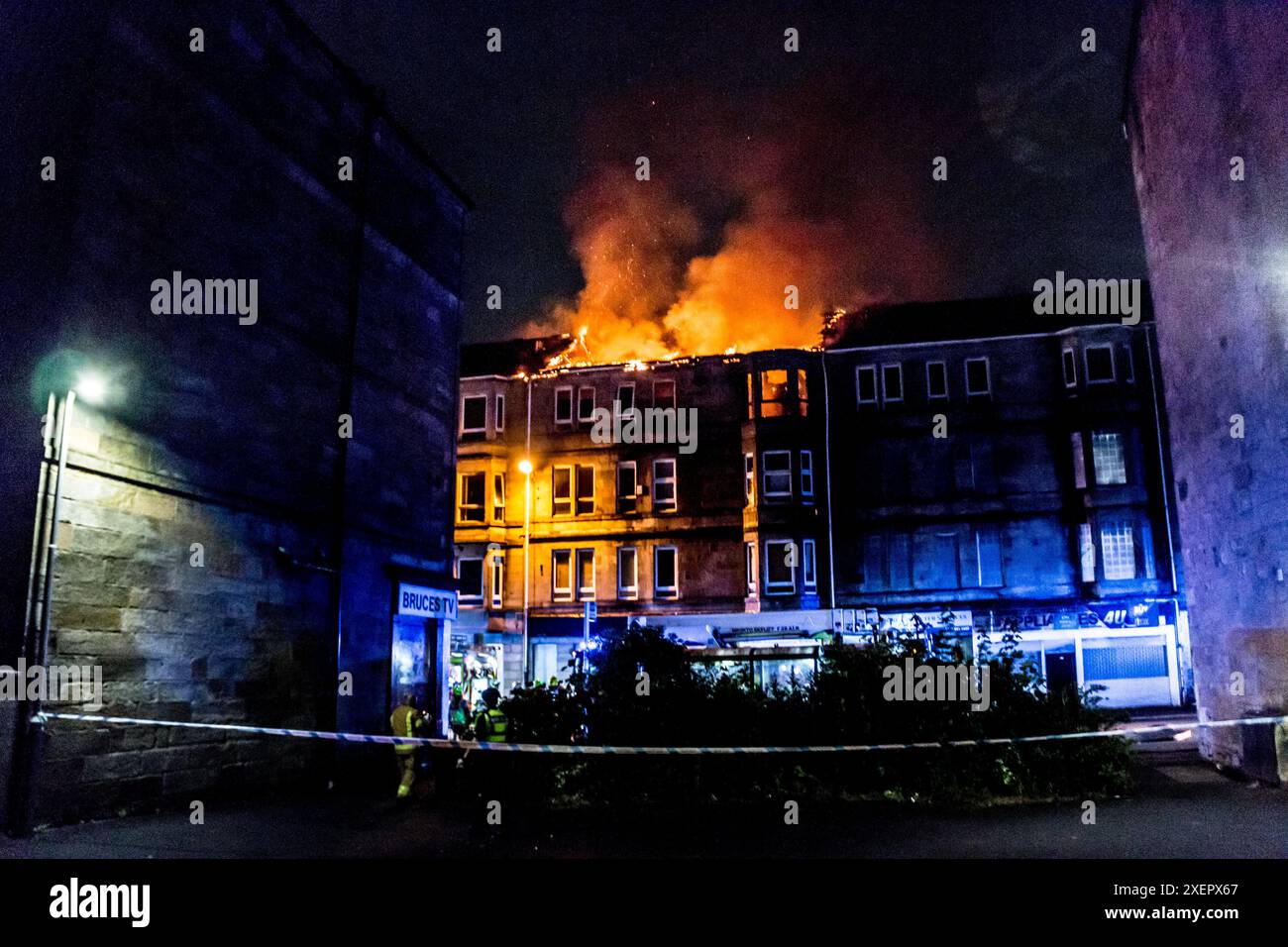 Well Street Paisley West end Fire Renfrewshire July 29th 2024 Stock ...