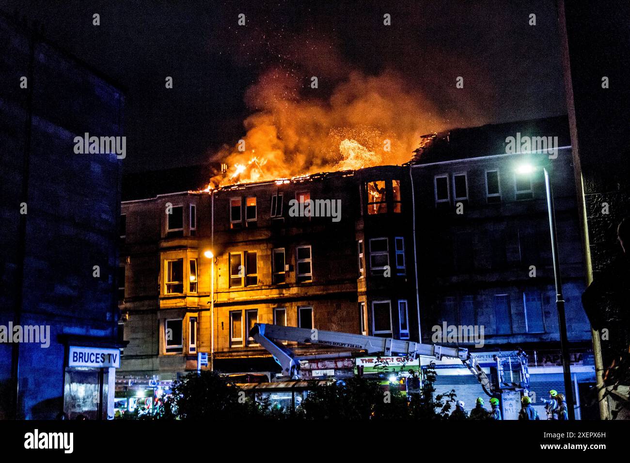 Well Street Paisley West end Fire Renfrewshire July 29th 2024 Stock ...