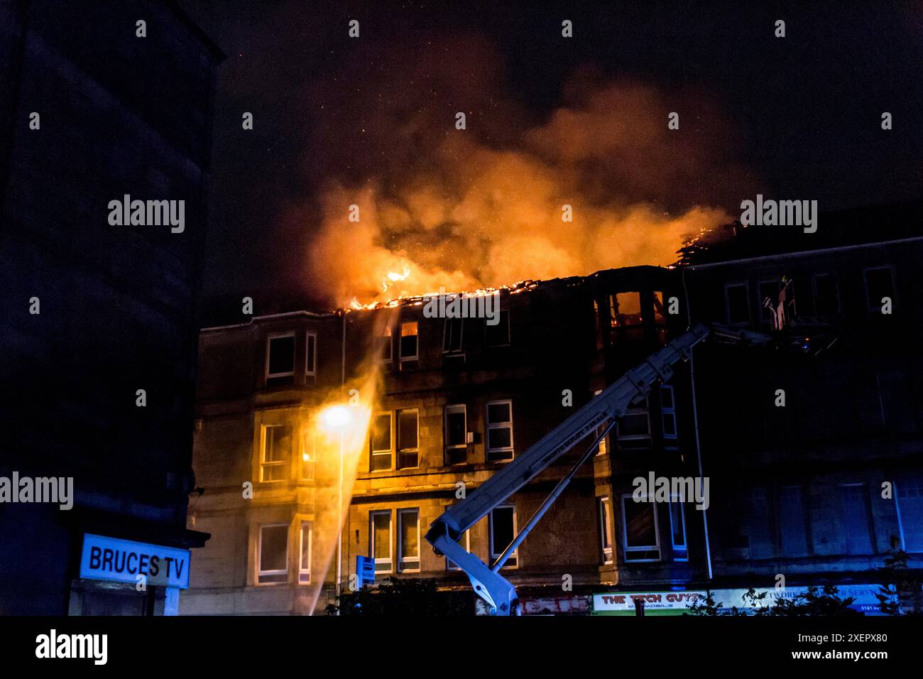 Well Street Paisley West end Fire Renfrewshire July 29th 2024 Stock ...