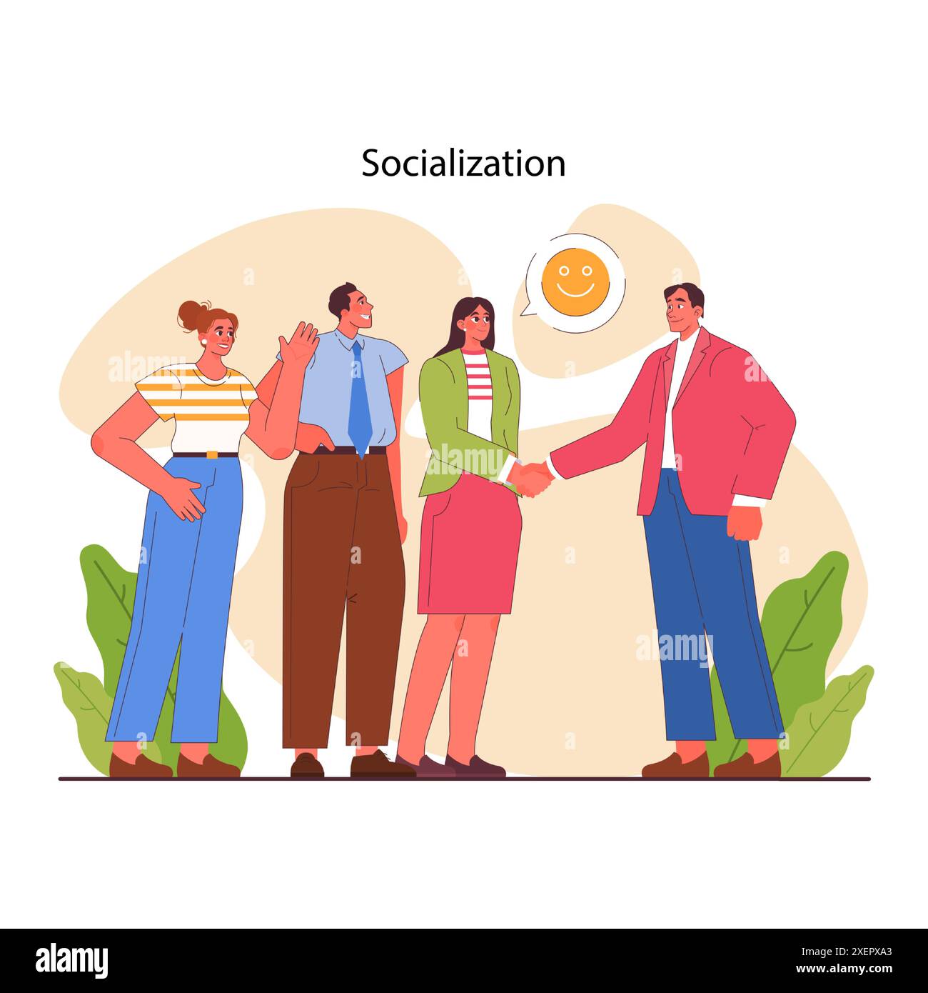 Socialization. Communication skill development. Group of people ...
