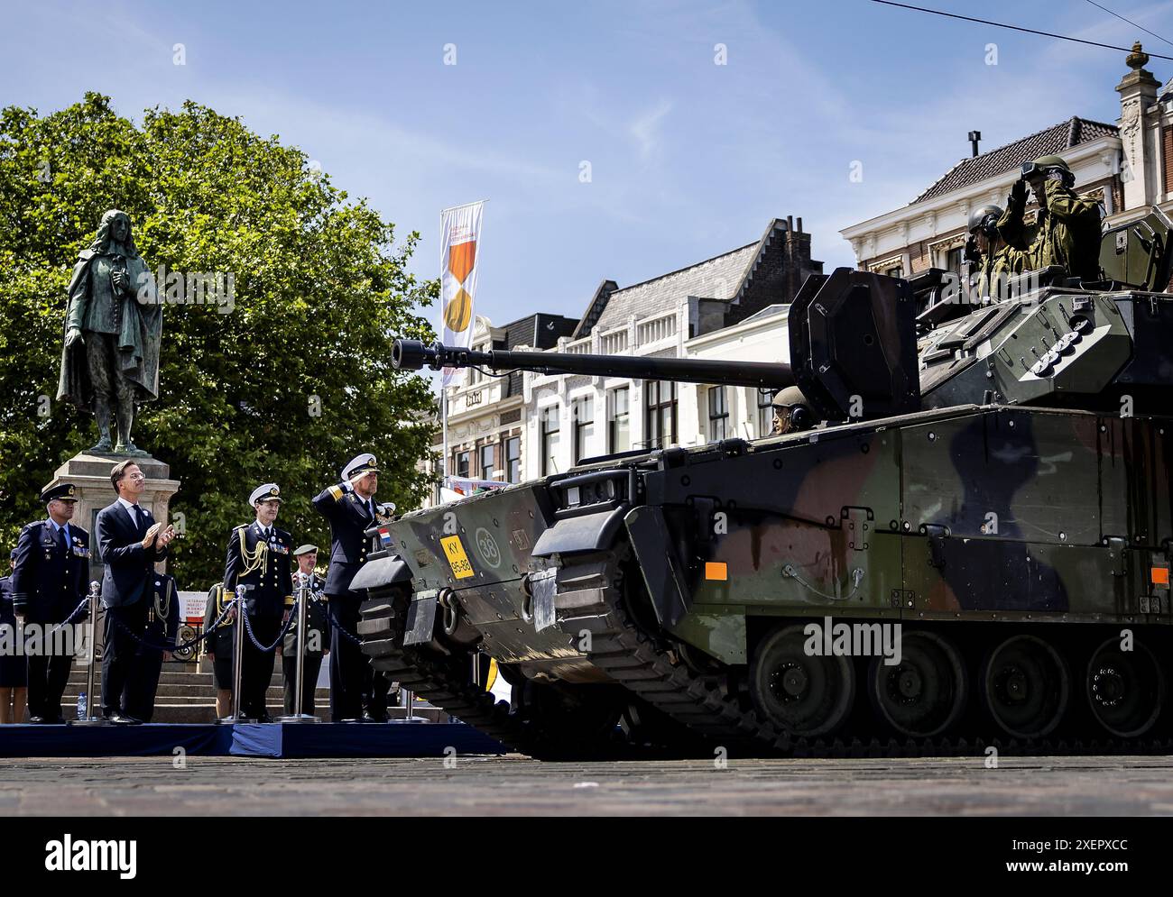 THE HAGUE - King Willem Alexander during the National Parade with a fly ...
