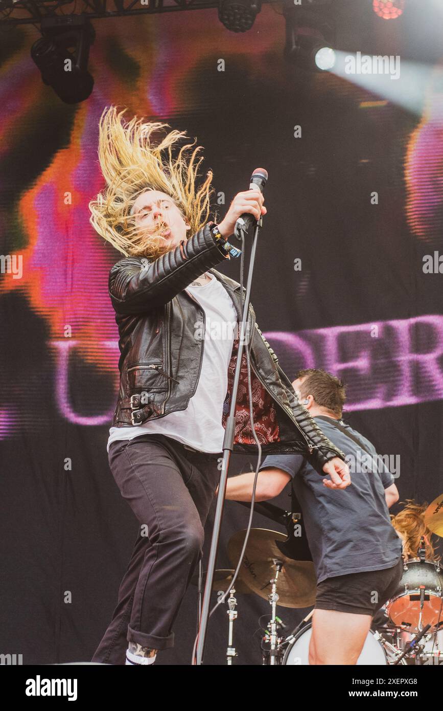 The american band Underoath performed ad Danish Copenhell festival 2024 ...