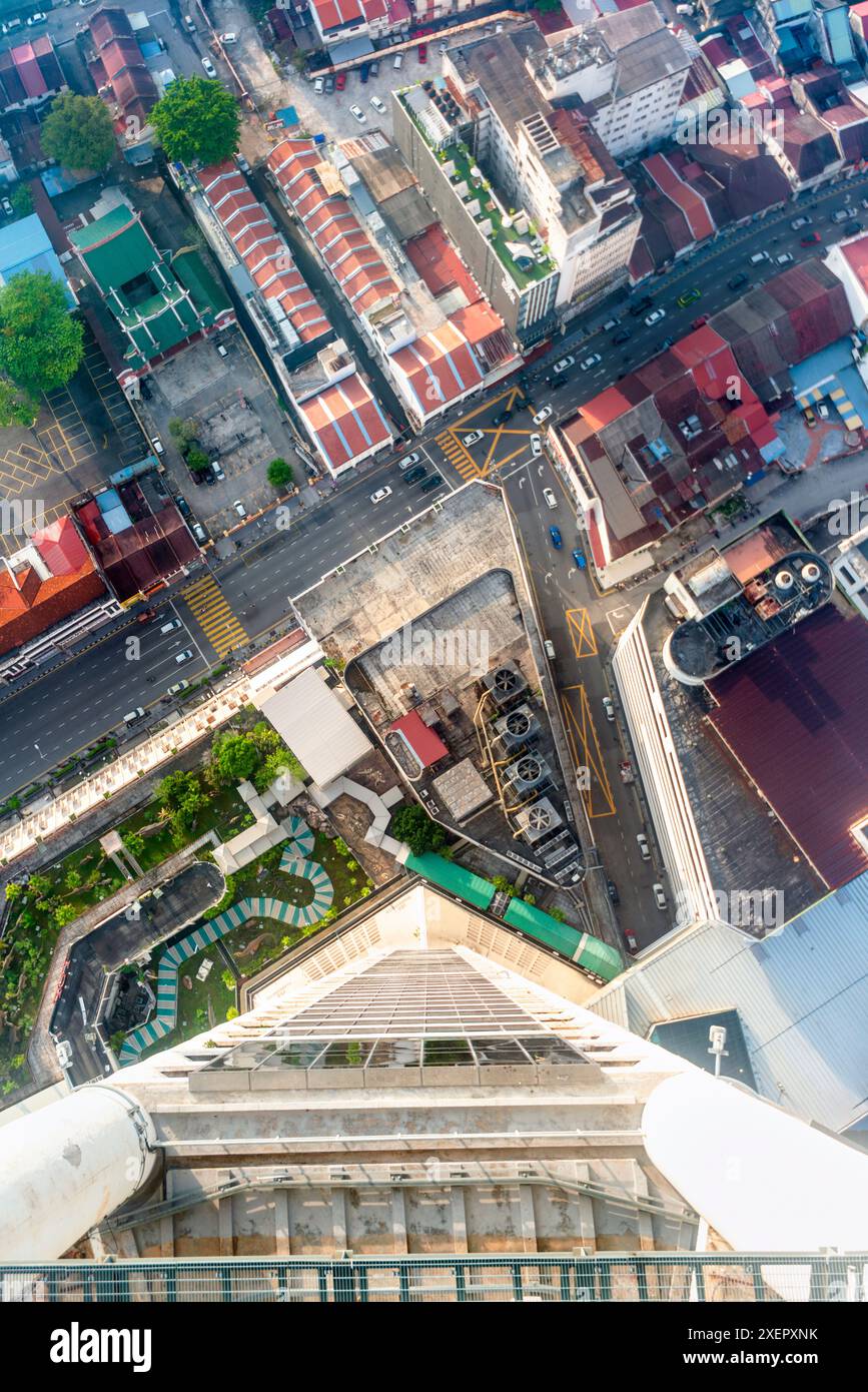 Looking straight down from atop George Town's tallest building,the ...