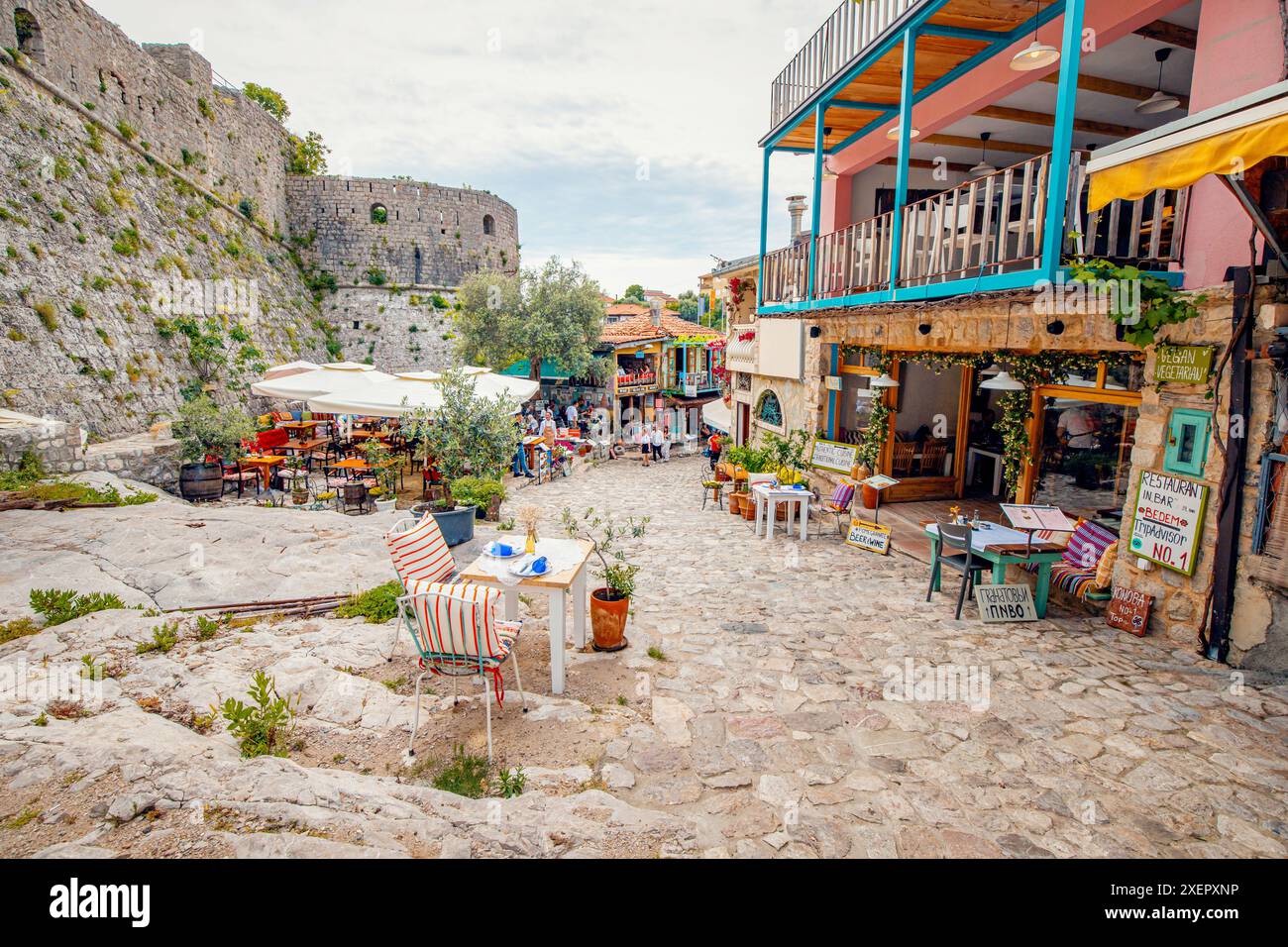 07 May 2024, Bar, Montenegro: charming street scene in old town ...