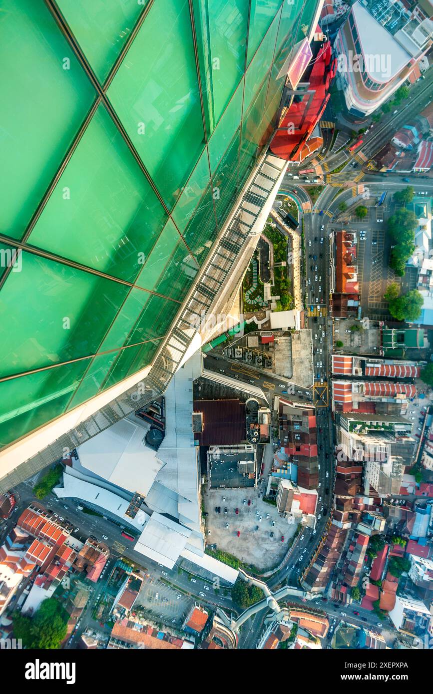 Looking straight down from atop George Town's tallest building,the ...