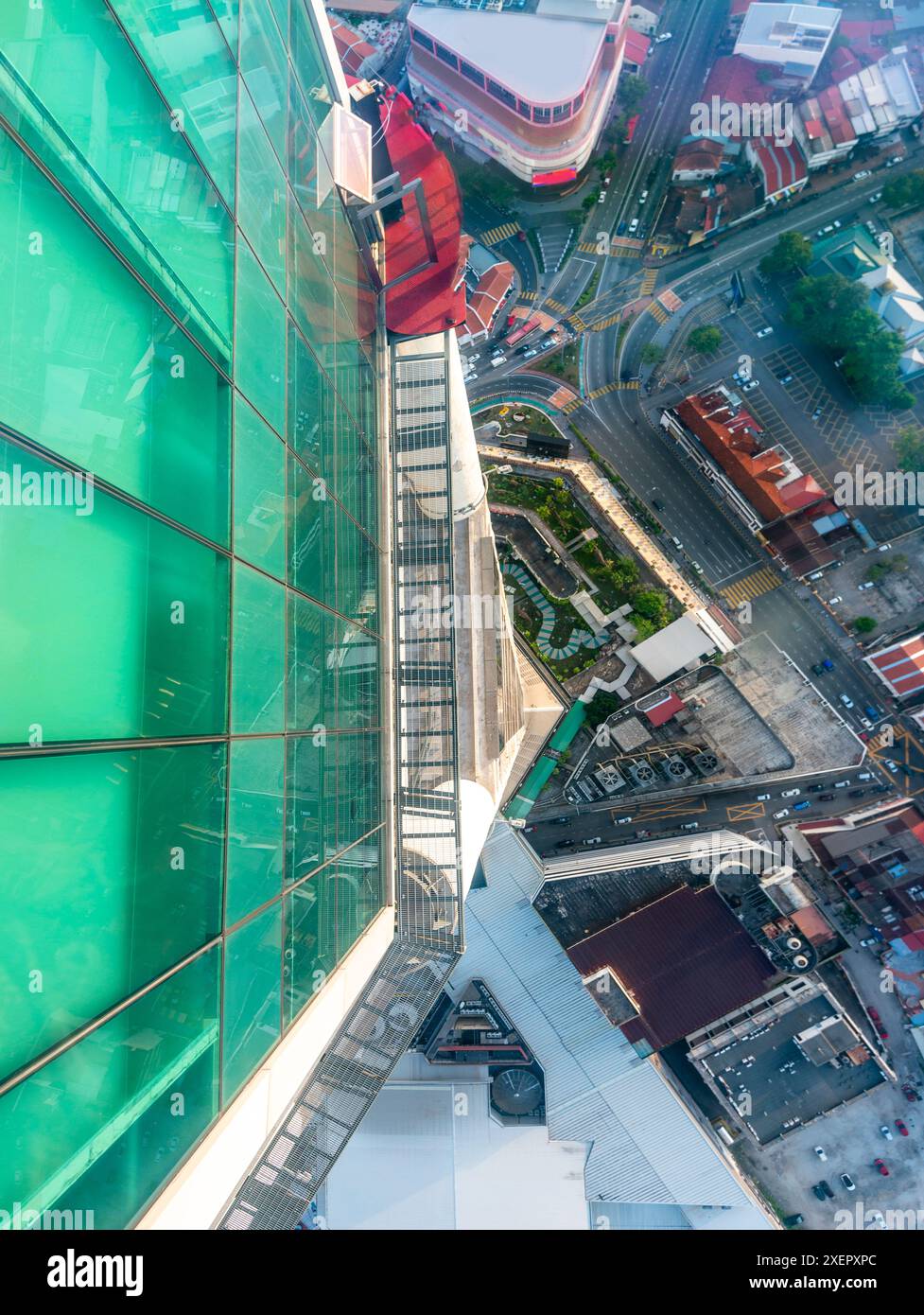 Looking straight down from atop George Town's tallest building,the ...