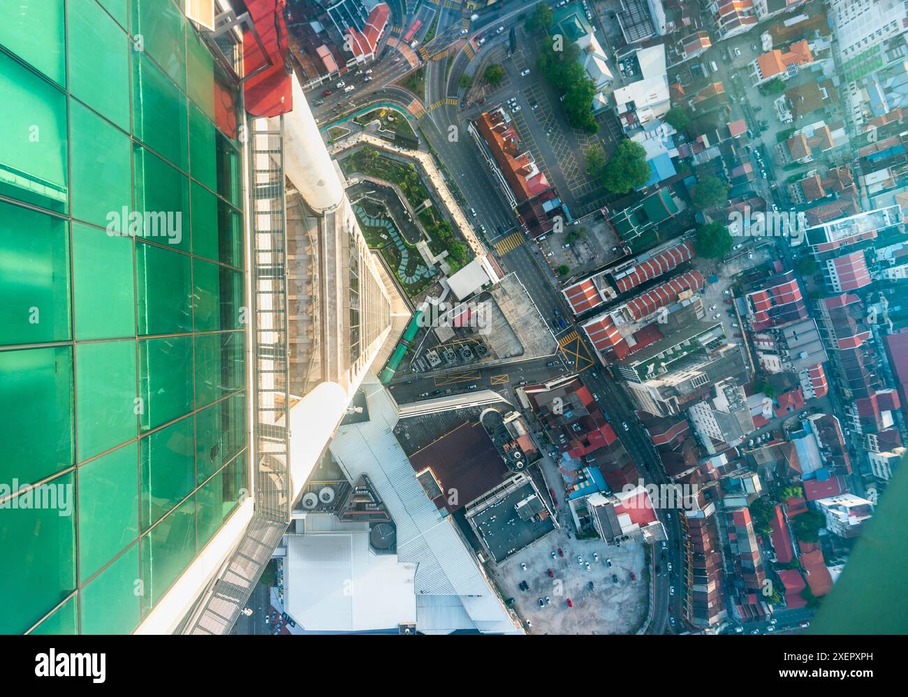Looking straight down from atop George Town's tallest building,the ...