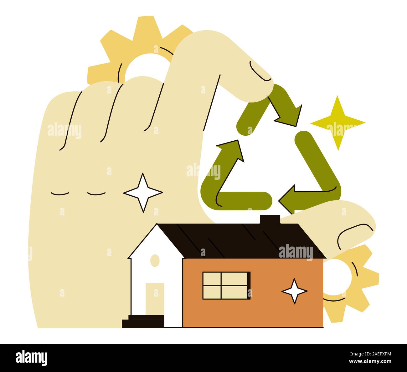 Retrofit movement. Home renovation. Old house modernization and ...