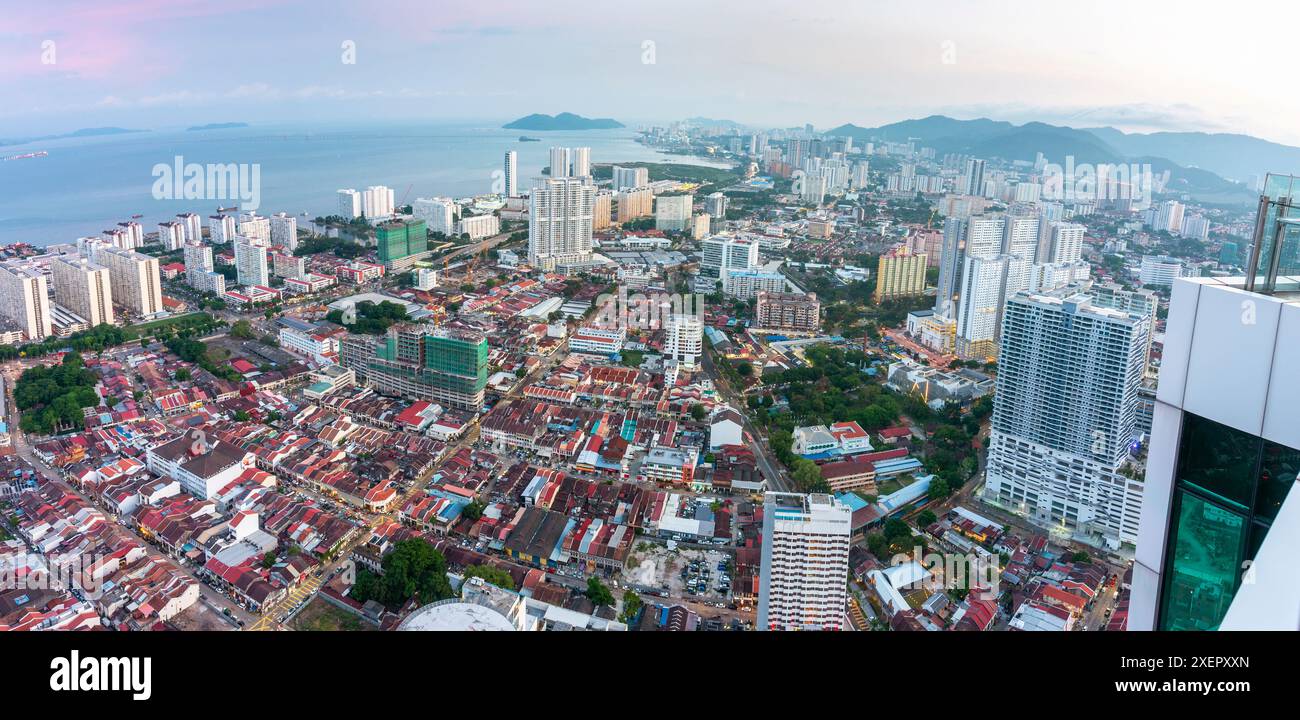 Stunning views of the downtown central city area and Malacca Strait ...