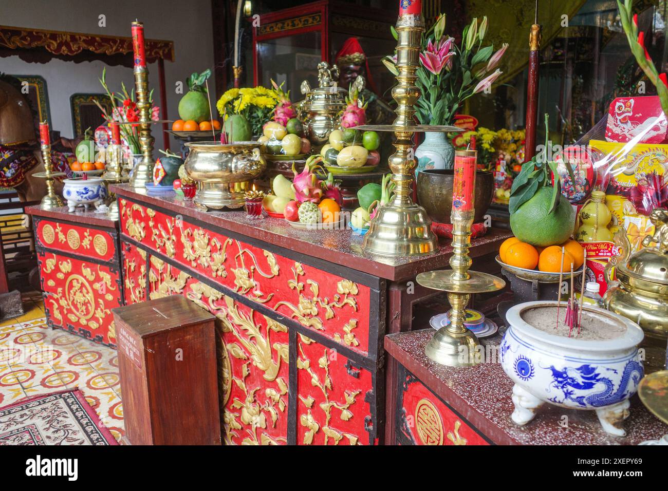 oi An, Vietnam - 8 Feb, 2024: Interior of the Quan Cong Temple. Hoi An ...