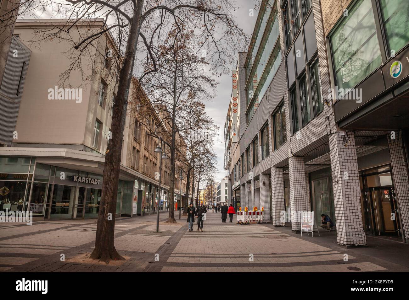 Picture of Breite Strasse with closed stores and shops on a sunday ...