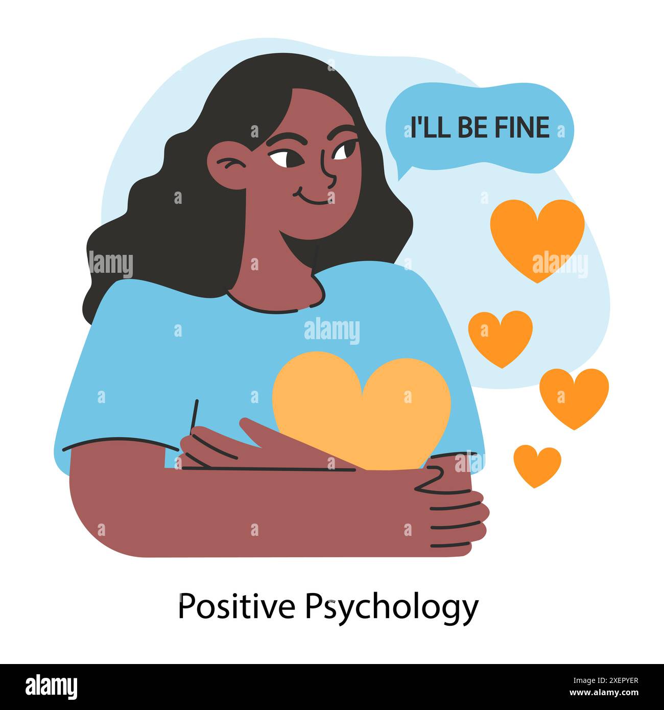 Positive psychology. Positive thinking and attitude. Optimistic mindset ...