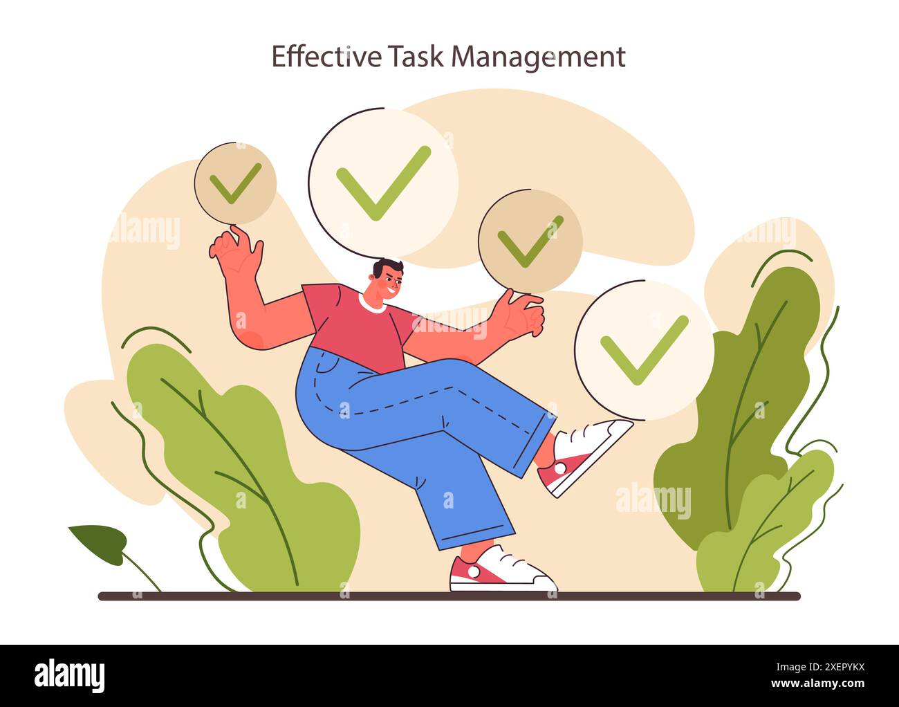 Multitasking. Effective and competent office worker time and task management. Business ...
