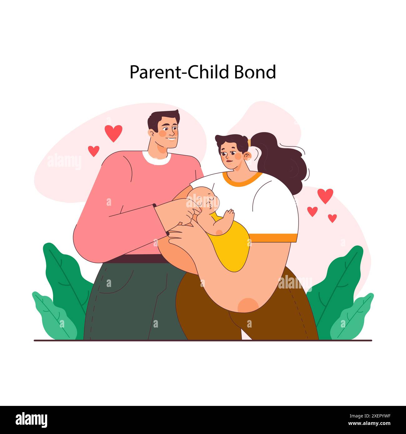 Positive parenting. Happy family bond. Fostering advice. Formation of ...