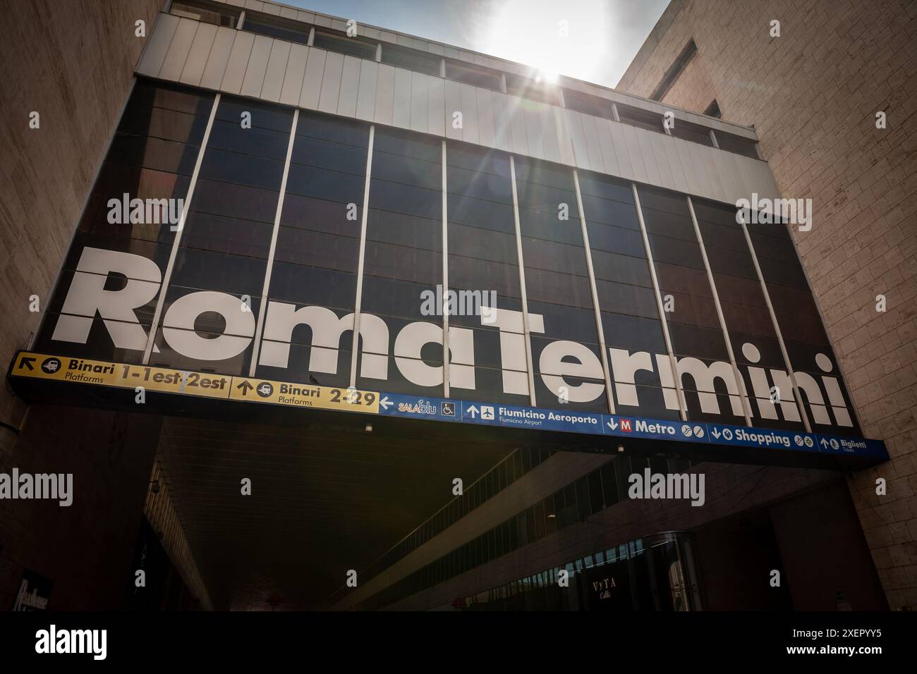 Picture of the entrance to Roma termini train station. Roma termini is ...