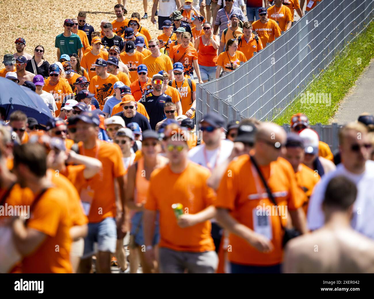 SPIELBERG - Fans of Max Verstappen on their way to the sprint race on ...