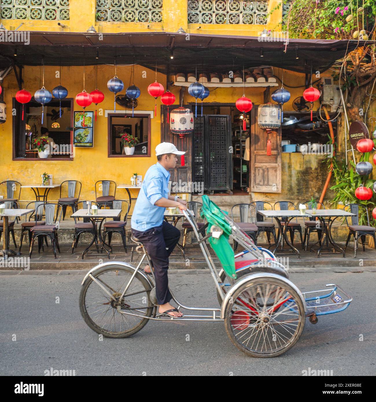 Hoi An, Vietnam - 8 Feb, 2024: Traditional Rickshaw tricycles in Hoi An ...