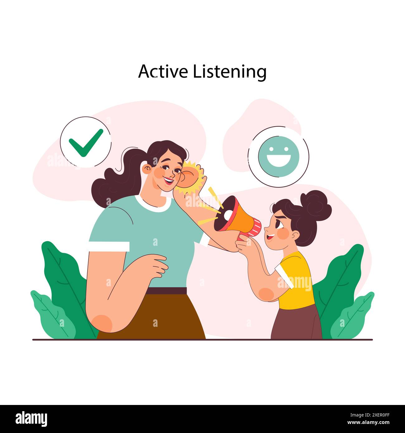 Positive parenting. Active listening. Mother actively listens to her ...