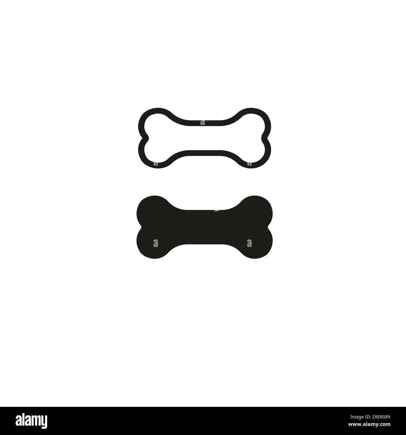 Bone icon. Lined vector illustration. Isolated image on white ...
