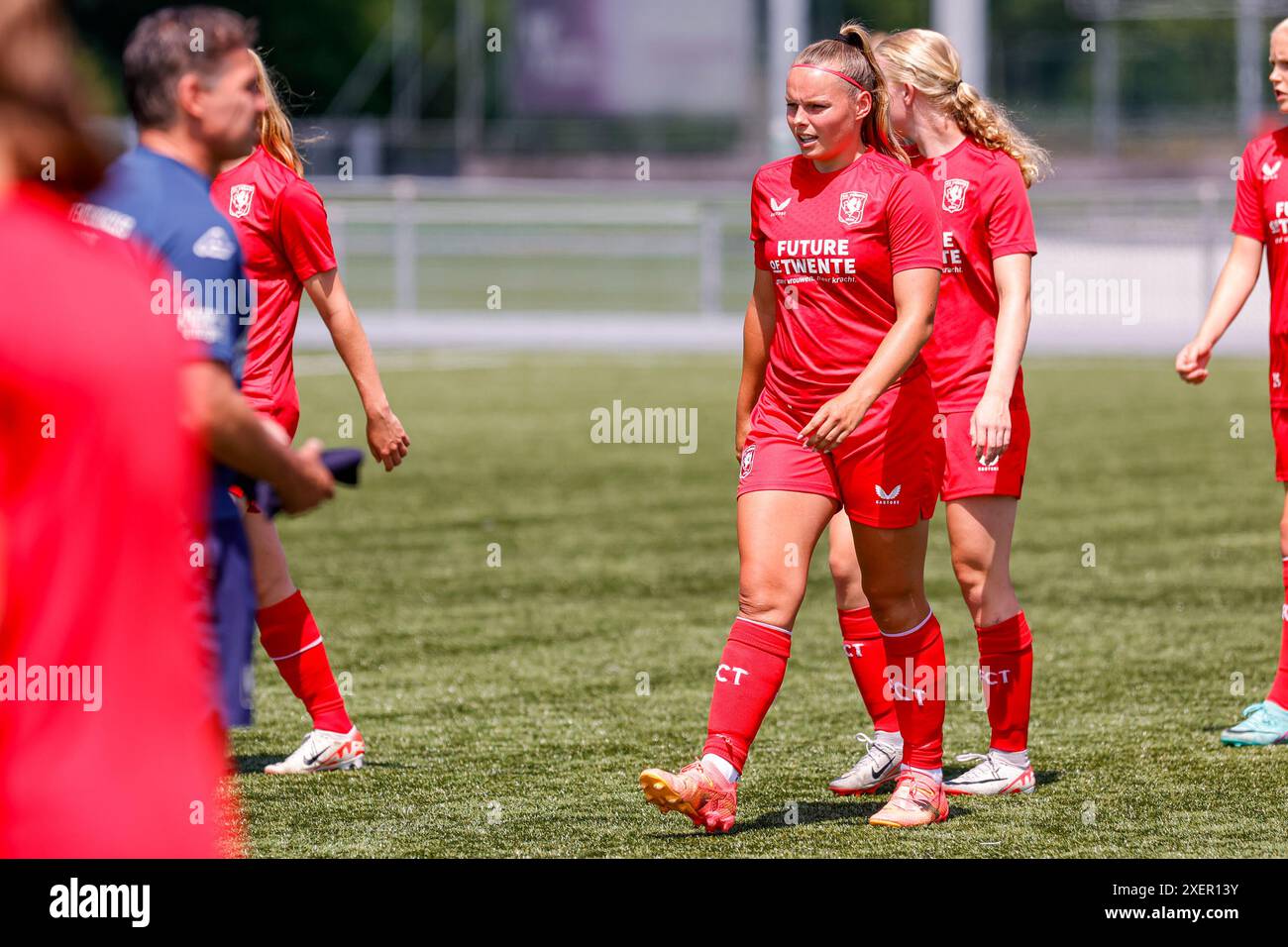 HENGELO, NETHERLANDS - JUNE 29: Jaimy Ravensbergen of FC Twente warms up during the Eredivisie ...