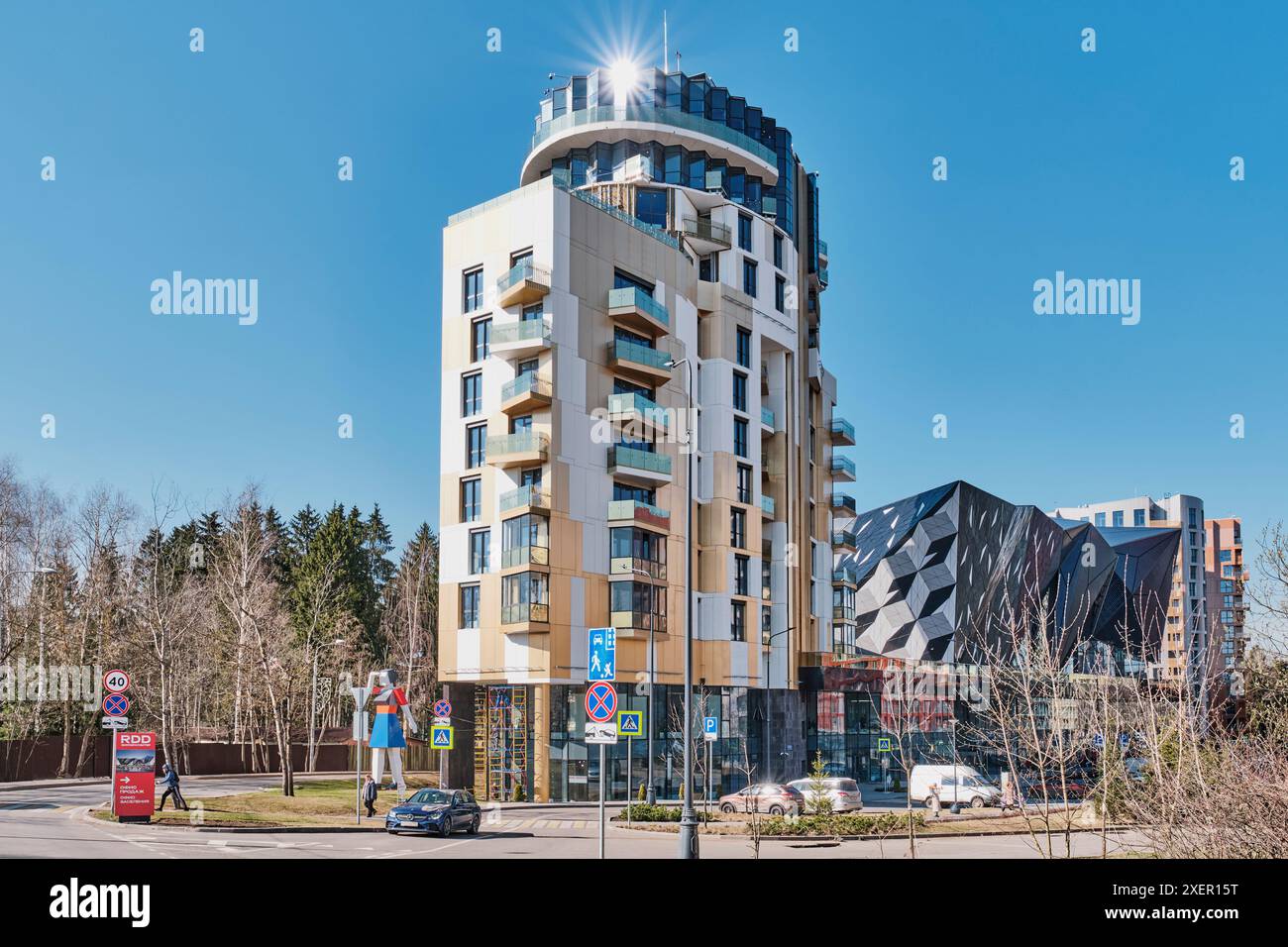 Moscow, Russia - April 05, 2024: New buildings. Modern business class ...