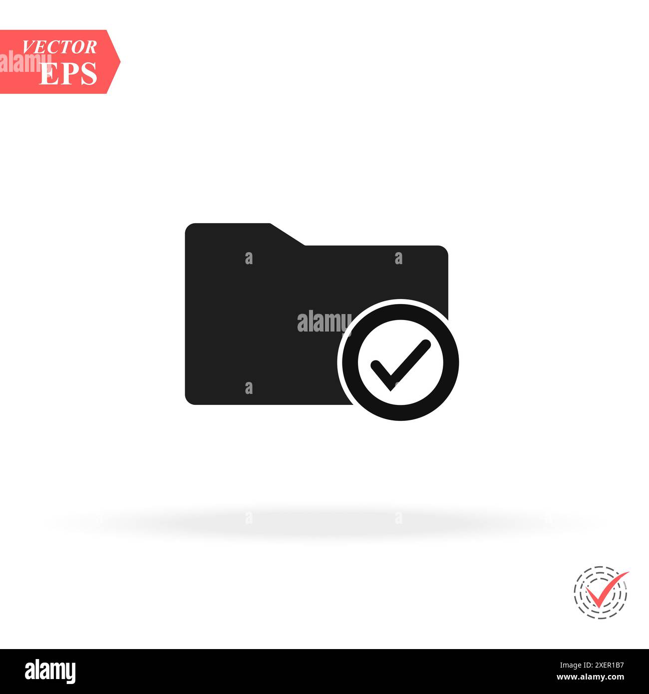 Vector Select Folder Icon. Folder and tick checkmark icon eps Stock ...